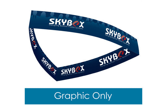 Hanging Banner Skybox Curved Triangle Shaped 12 foot by 48 inch displa ...