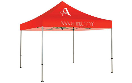 1 Color Imprint Red Top - 10 Foot Custom Canopy Tent Aluminum Frame an ...
