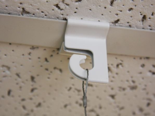 White Aluminum Sky Hooks Ceiling Display Holder Mounts - Lets Go Banners