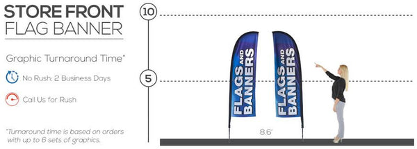 Store Front Flag 8.6 Foot Display Stand Only - Lets Go Banners