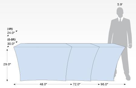 Custom Stretch Table Covers Area Imprint for 4 Foot, 6 Foot, and 8 Foo ...